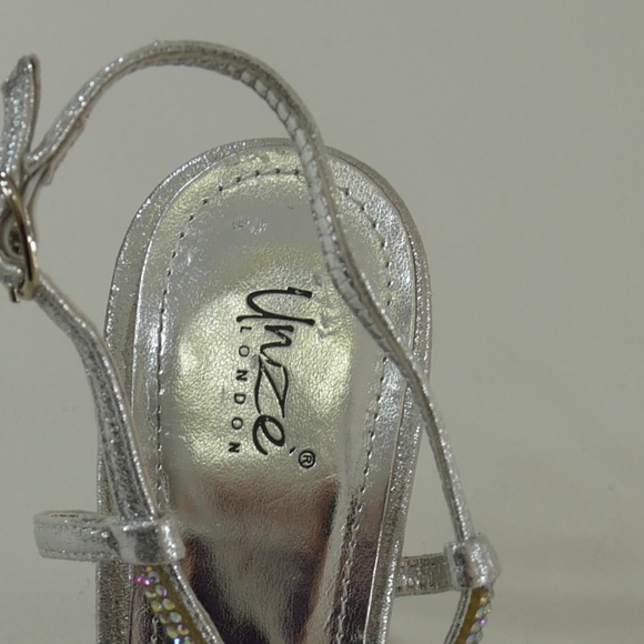 Unze London | Shoes | Unze London Silver High Heel Evening Sandals ...